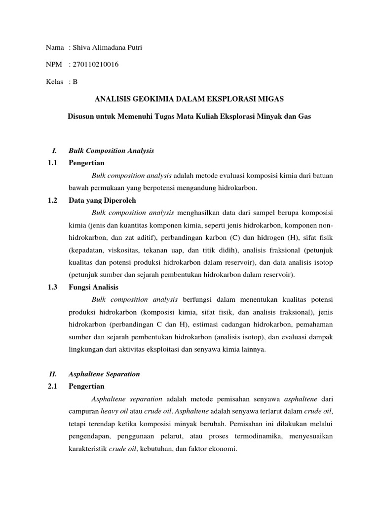 Analisis Geokimia Eksplorasi Migas | PDF