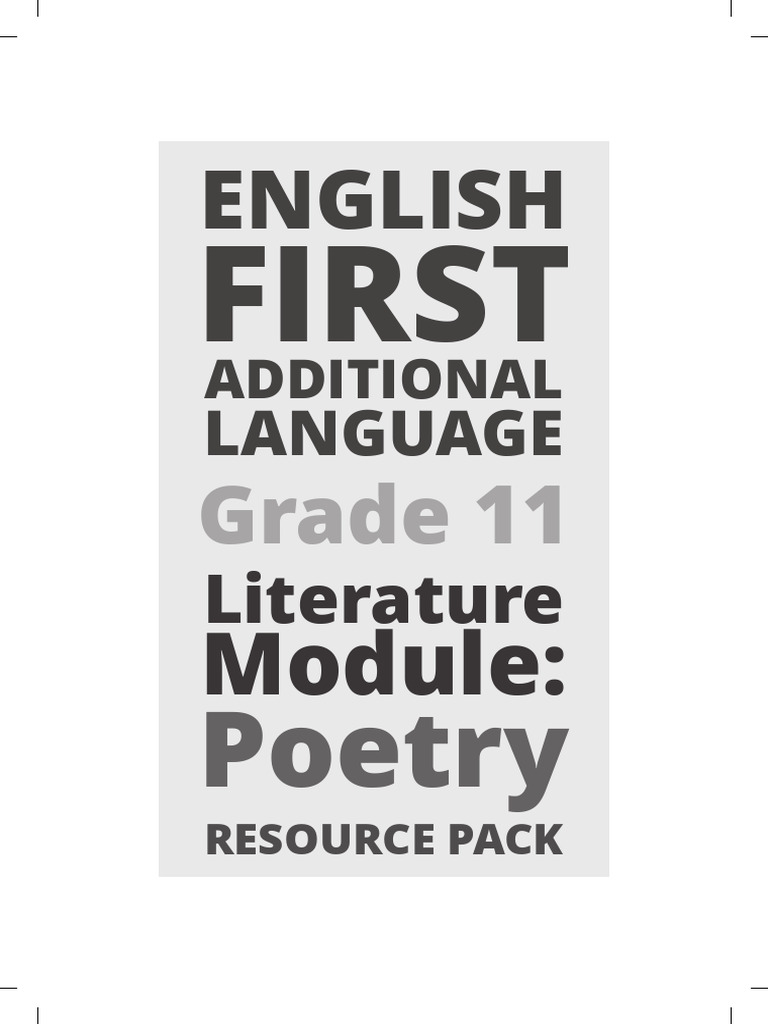 Grade 11 English Poetry Resource Pack | PDF | Poetry