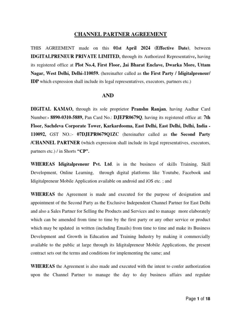 Channel Partner Agreement | PDF | Trade Secret | Indemnity