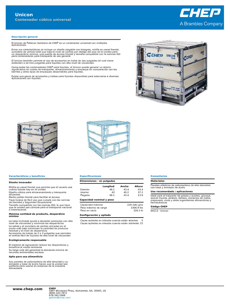 Unicon Universal Cubic Container | PDF | Líquidos