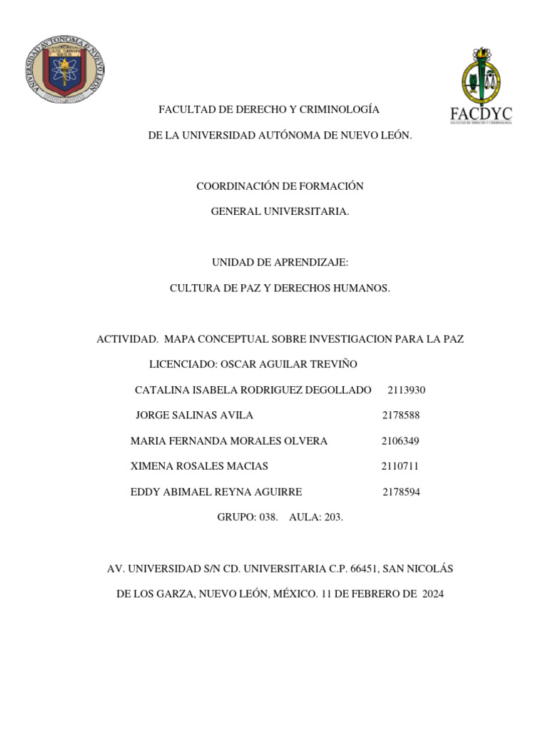 Mapa Conceptual: Investigación para la Paz | PDF | Paz | Educación en ...