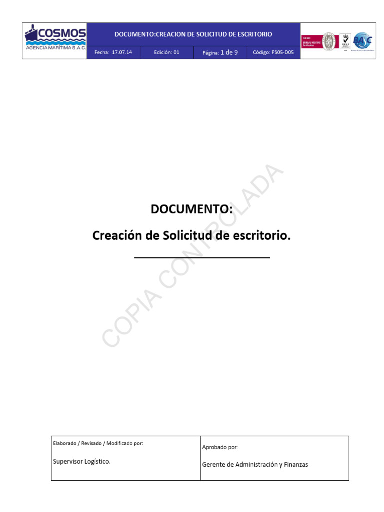 PS05-D05.Creación de Solicitud de Escritorio | PDF | Informática