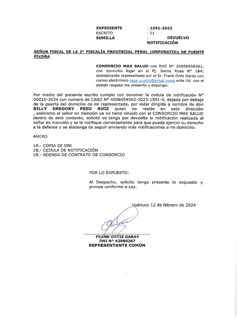 DEVUELVO CEDULA DE NOTIFICACION | PDF DEVUELVO CEDULA DE NOTIFICACION | PDF