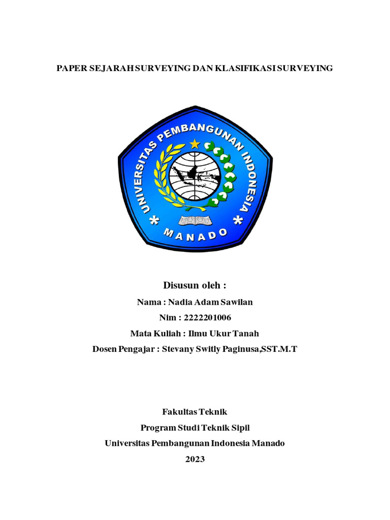 Paper Sejarah Surveying Dan Klasifikasi Surveying | PDF