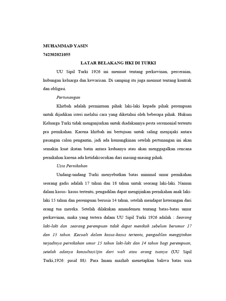 Hukum Keluarga dan Perkawinan di Turki | PDF | Politik | Hukum