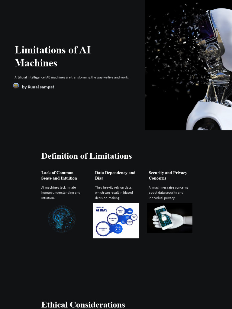 Limitations of AI Machines: by Kunal Sampat | PDF | Artificial ...