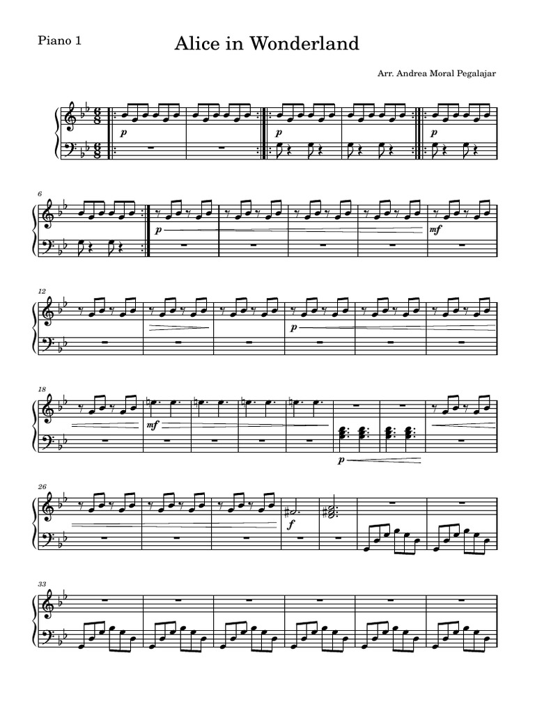 Alice in Wonderland 3 Pianos-Piano - 1 | PDF