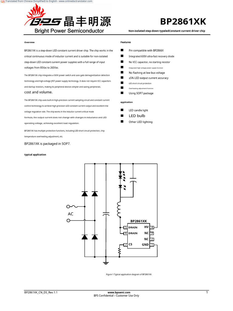 BP2861BK | PDF | Inductor | Power Supply