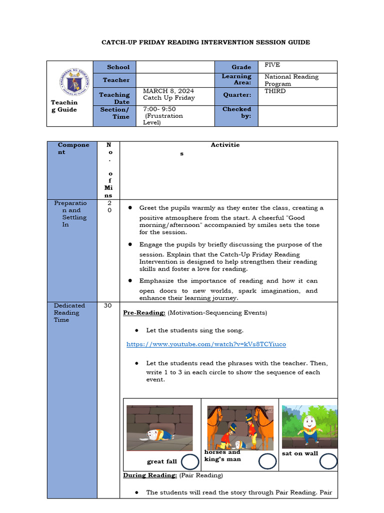 March-8-Reading-Intervention | PDF | Behavior Modification | Learning