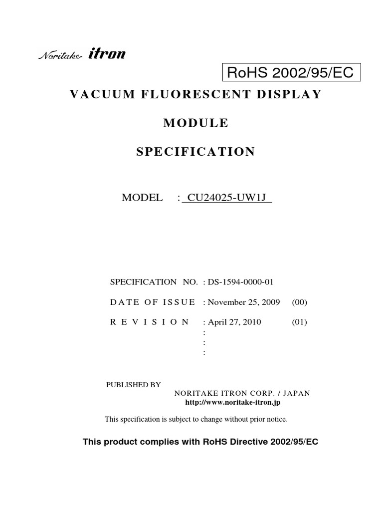 VFD CU24025 Datasheet and AN | PDF | Central Processing Unit | Random Access Memory