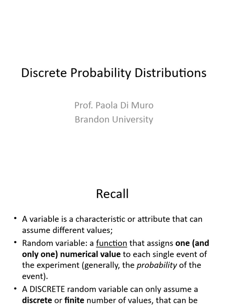 Understanding Discrete Probability Distributions | PDF | Probability ...