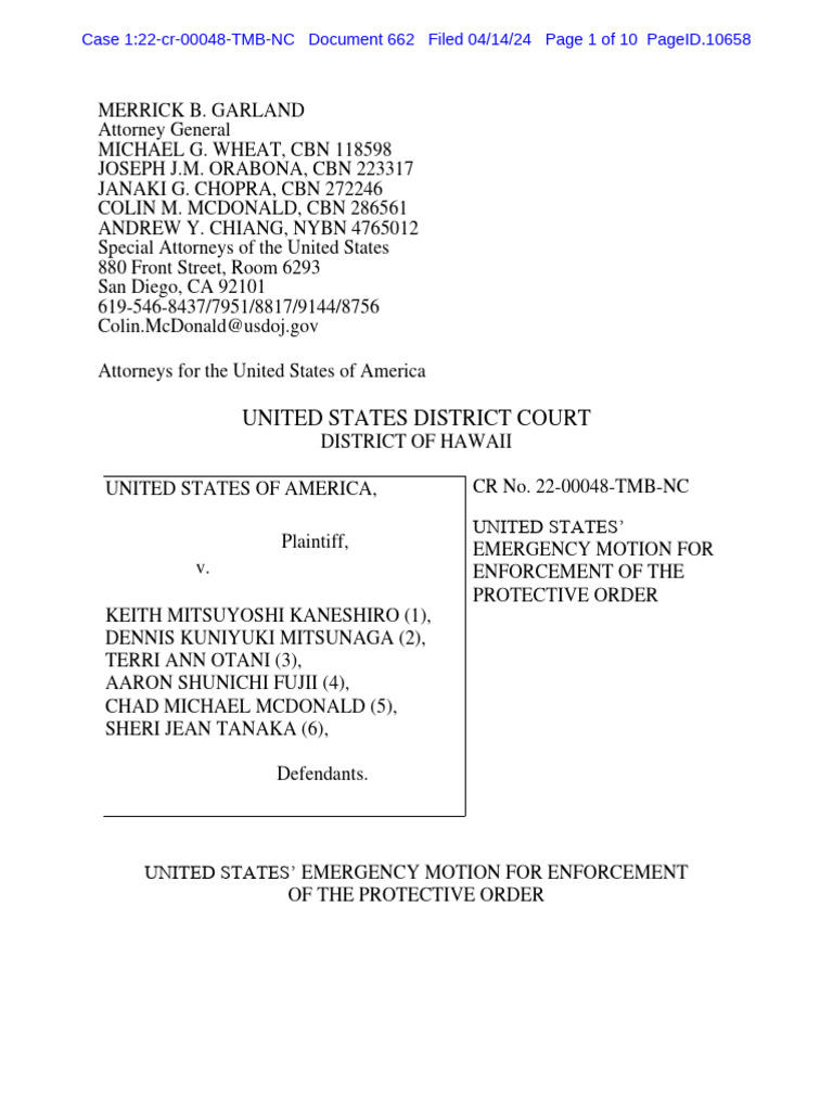 Emergency Motion For Enforcement of Protective Order | PDF | Discovery ...