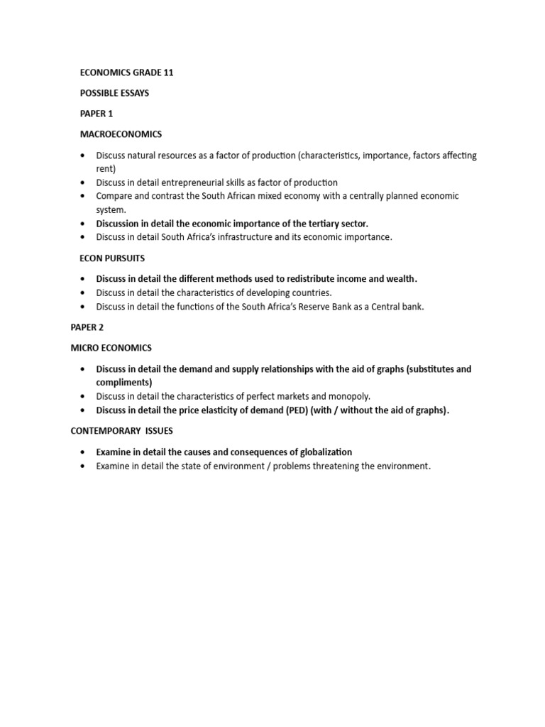 Grade 11 Possible Essays | PDF