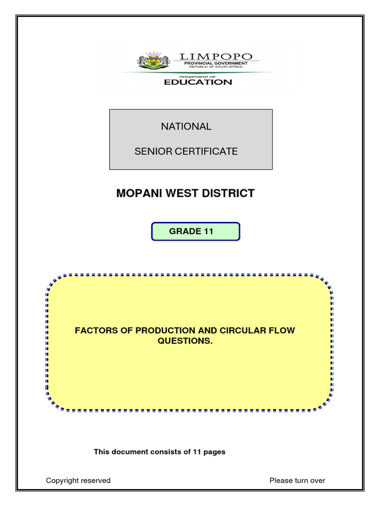 Factors of Production and Circular Flow Questions | PDF | Gross ...