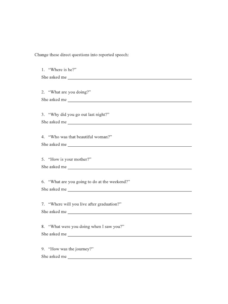 Reported Speech 1 | PDF