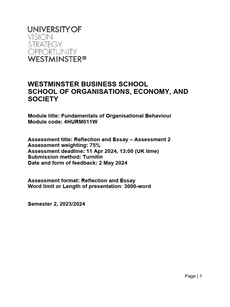 FOB 2023-24-Assessment 2 Briefing (1) - Tagged | PDF | Plagiarism | Theory