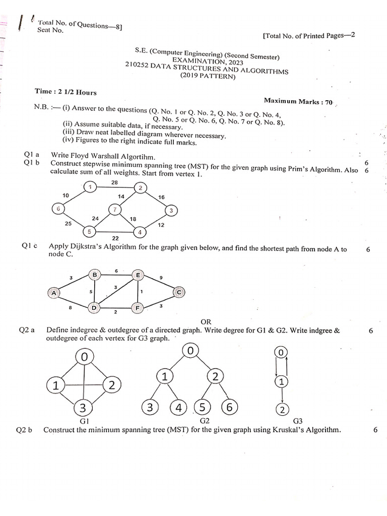DSA Backlog Paper 2023 | PDF