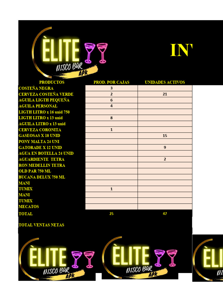 Inventario Elite Disco Bar Apk 2024 | PDF | Comercio | Economía política