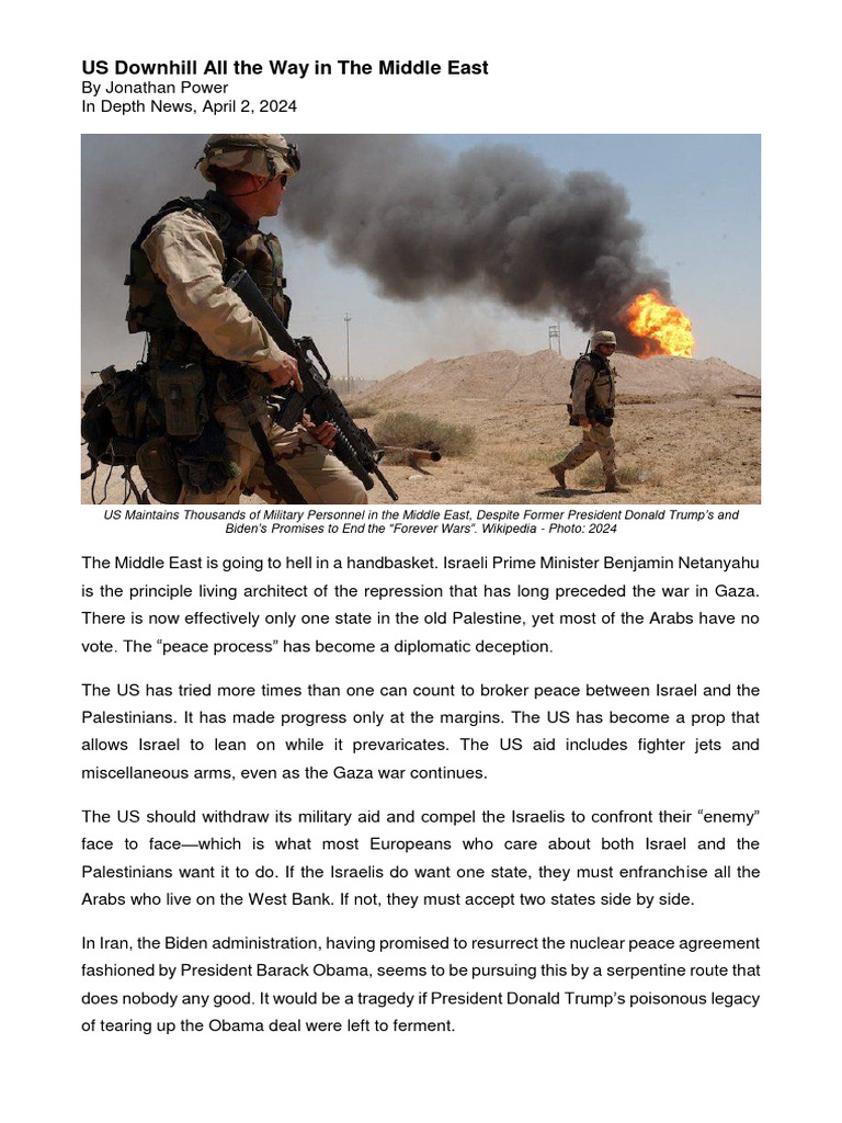 US Downhill All The Way in The Middle East-In Depth News | PDF ...