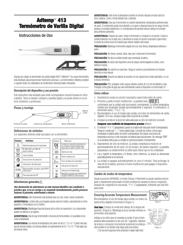Adc 413 - Eng | PDF | Termómetro | Temperatura