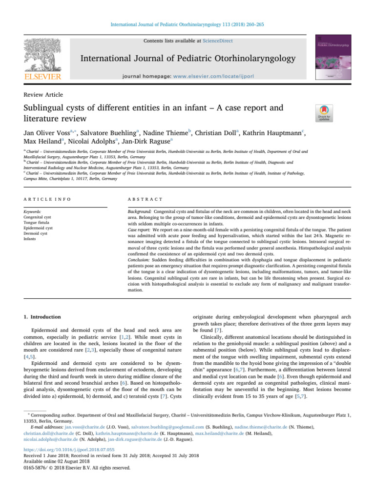 Voss 2018 | PDF | Skin | Tongue