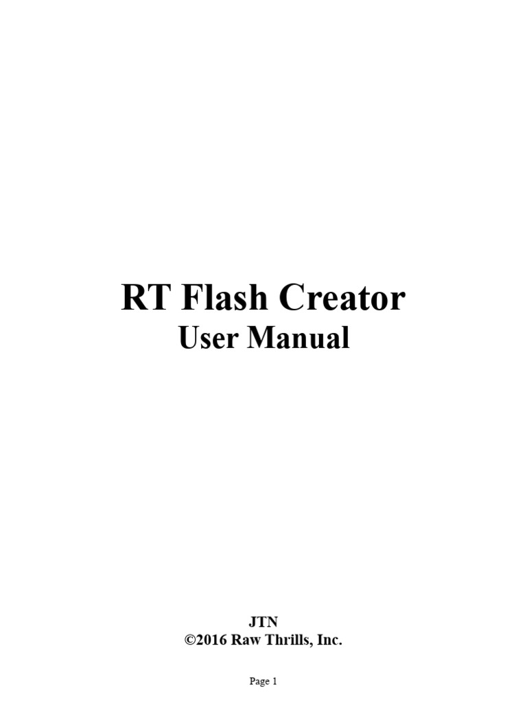 RT Flash Creator User Manual | PDF | Installation (Computer Programs) | Adobe Flash