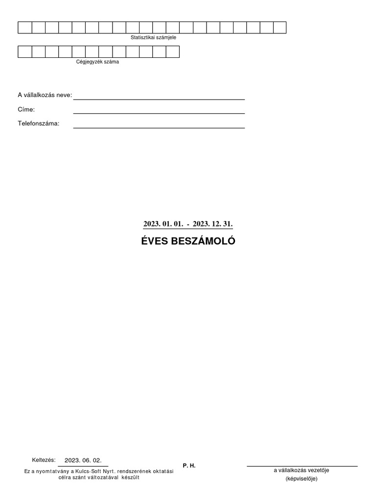 Eredménykimutatás (forgalmi) - 2023. 06. 02. (1) | PDF