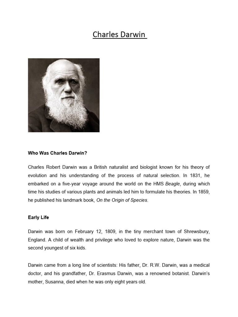 Charles Darwin | PDF | Charles Darwin | On The Origin Of Species