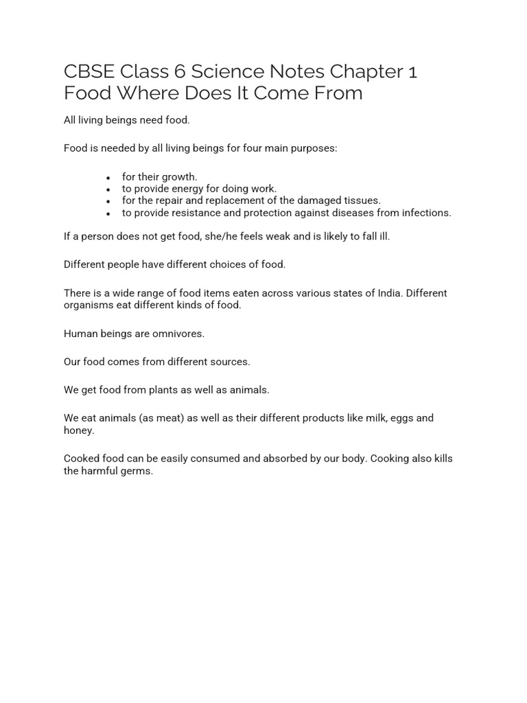Science Chapter 1 | PDF | Foods | Plants