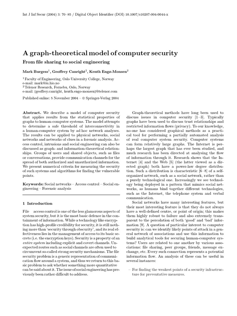A Graph-Theoretical Model of C | Download Free PDF | Graph Theory ...