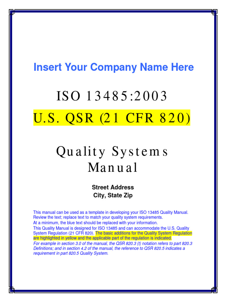 Iso 13485 Fda Quality Management System | PDF | Quality Management ...
