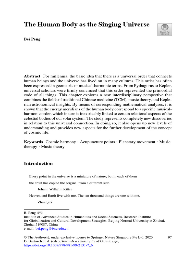 The Human Body As The Singing Universe: Bei Peng | PDF | Planets In ...