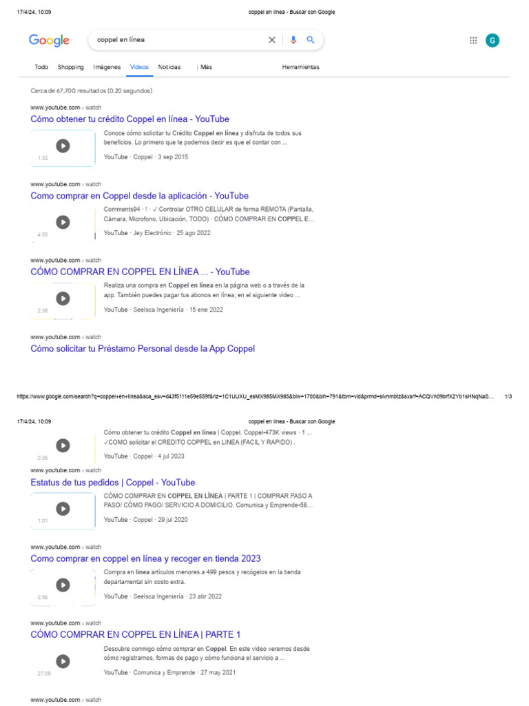 Cómo Obtener Tu Crédito Coppel en Línea - Youtube | PDF | Youtube | ciberespacio