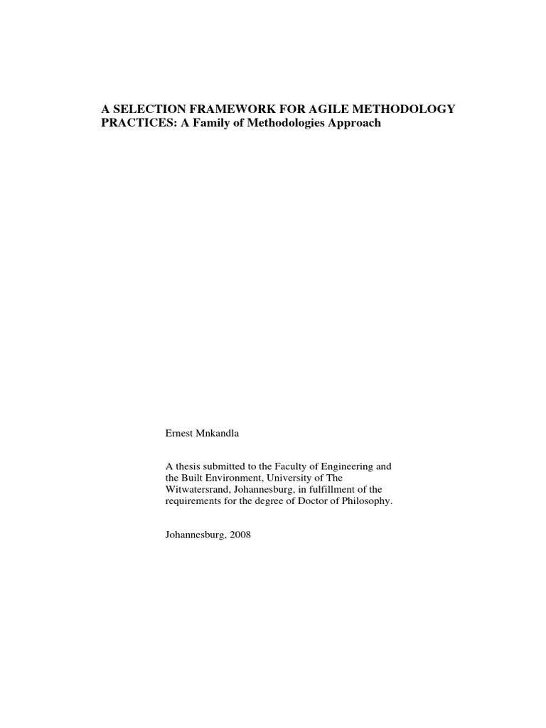 A Selection Framework for Agile Methodol | PDF | Software Development ... A Selection Framework for Agile Methodol | PDF | Software Development ...