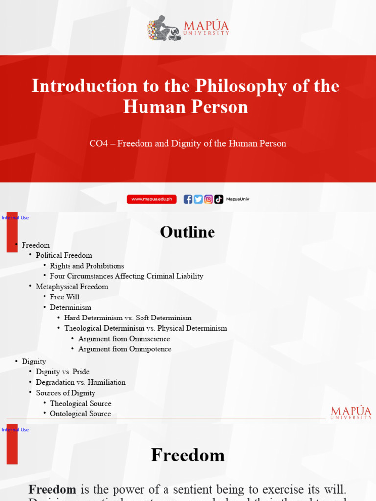 Philosophy of Freedom & Dignity | PDF | Determinism | Free Will