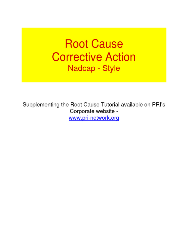 2006 Root Cause Corrective Action Nadcap Style Pdf Expert 8880
