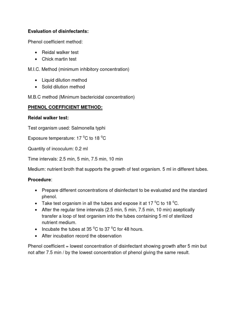 Evaluation of Disinfectants PD II Yr | PDF | Disinfectant | Microbiology