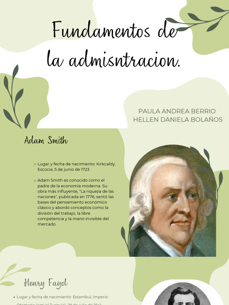 Fundamentos de la administración | PDF | Adam Smith | Economias