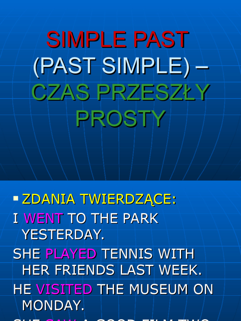 Past Simple Presentacja | PDF