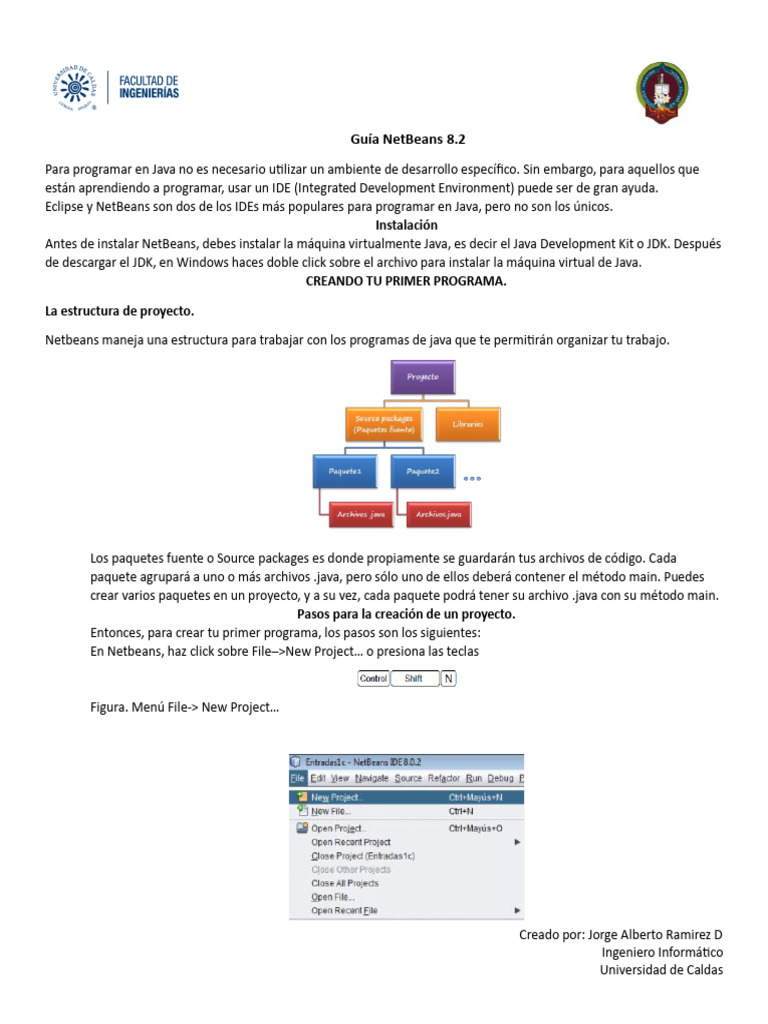 Guía de Instalación y Uso de NetBeans 8.2 | PDF | Java (lenguaje de programación) | Entorno de ...