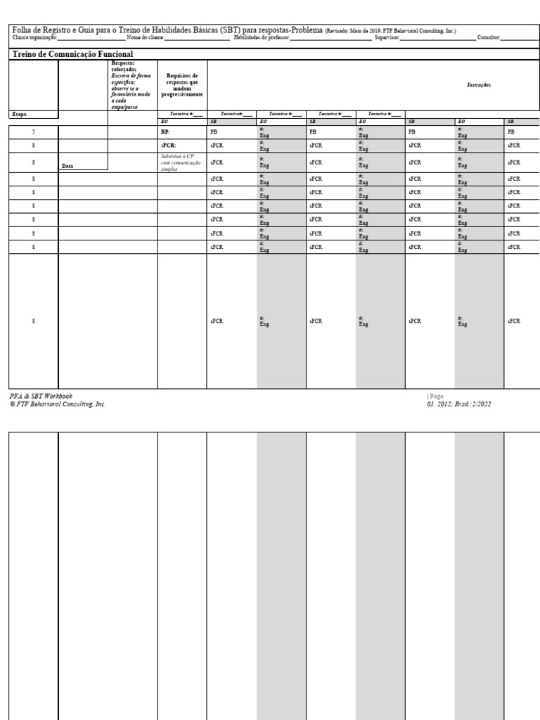 Treino de Habilidades Básicas em SBT | PDF