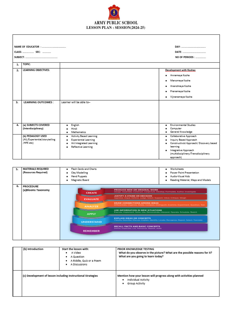 NEW LESSON PLAN (Updated | PDF | Learning | Lesson Plan
