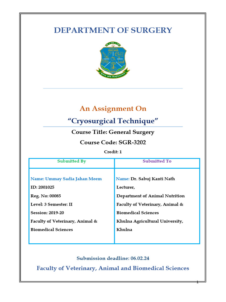 Department of Surgery: An Assignment On | Download Free PDF | Wound ...