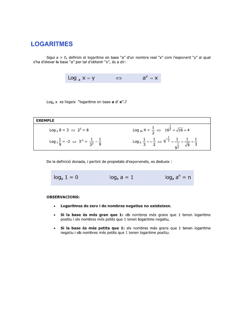 Dossier Logaritmes | PDF