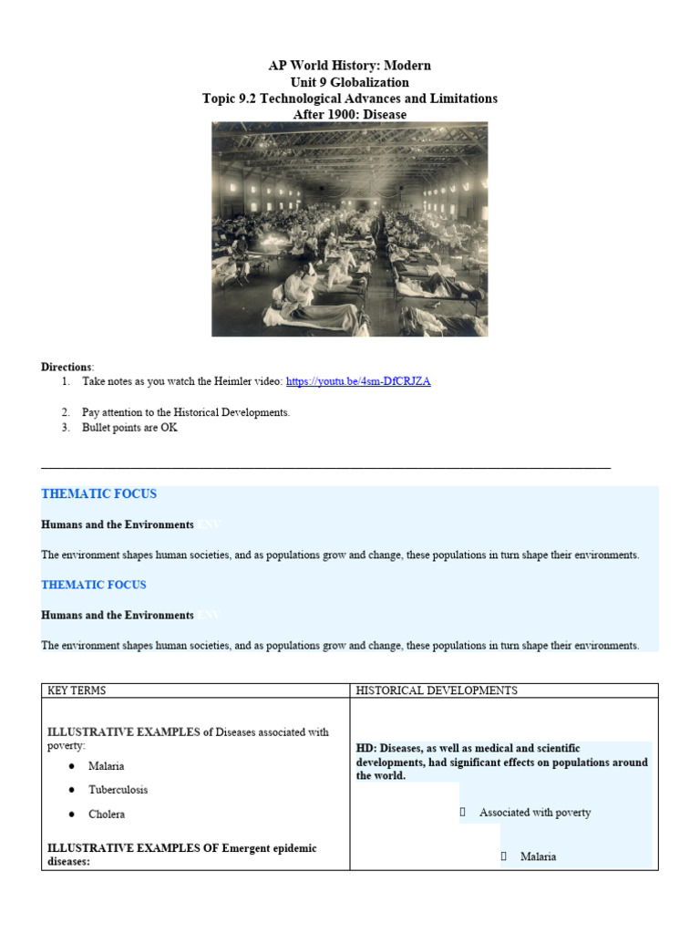 Apworld+topic+9 2+review+packet+dbc+2324 | PDF | Epidemics | Pandemic