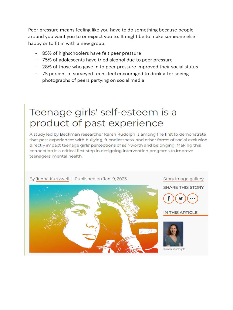 Drama Peer Pressure Research | PDF