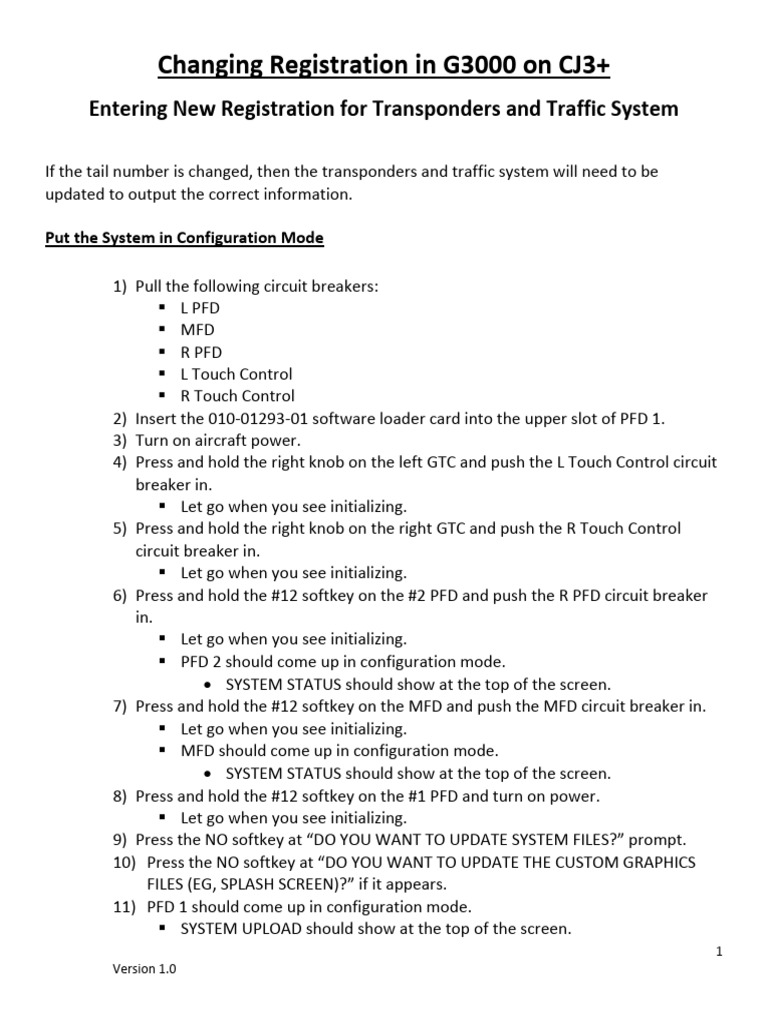 Changing Registration in G3000 Instructions | PDF | Software | Computer ...