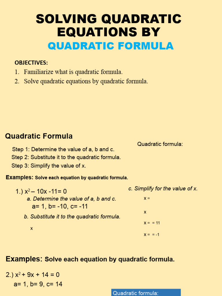 Quadratic Formula | PDF | Quadratic Equation | Equations