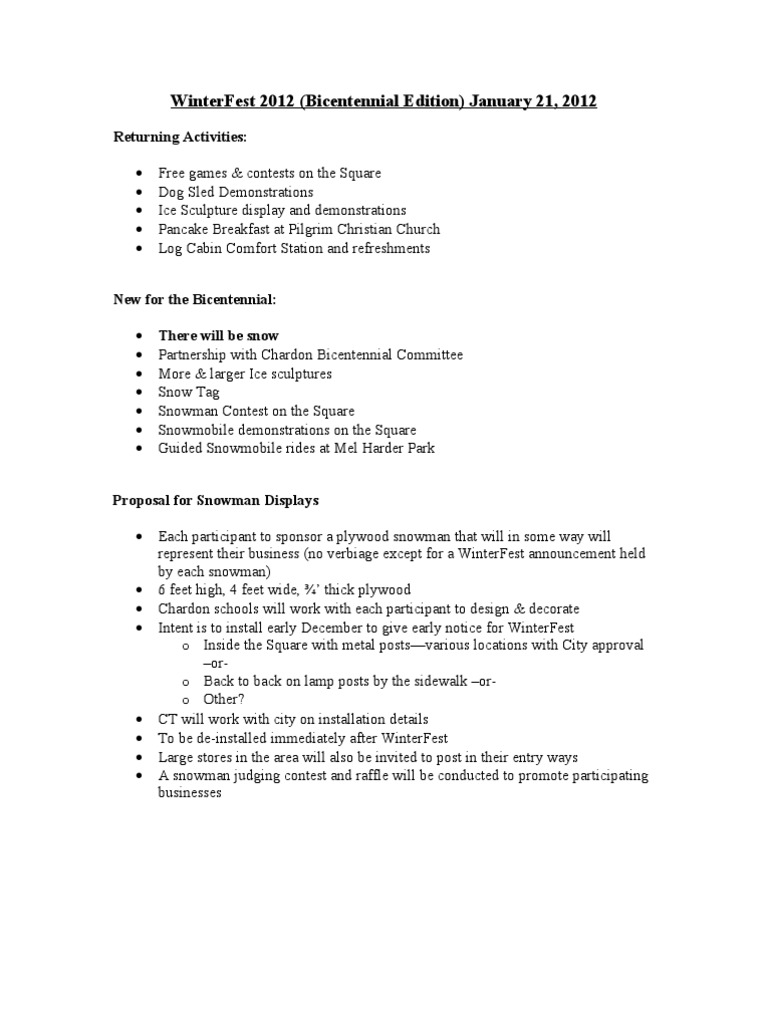Chardon's WinterFest 2012 | PDF | Business | Transport