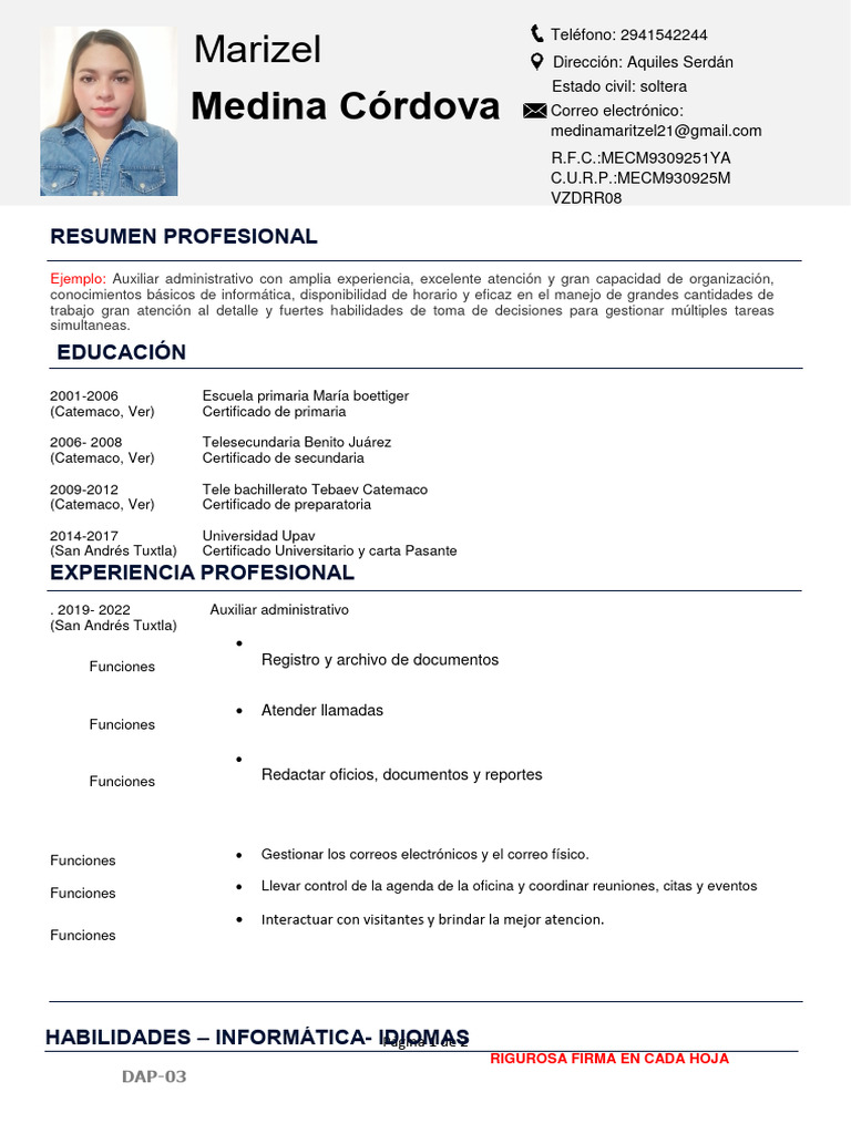 Curriculum Mari Zel | PDF | Informática